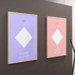 Mockup tranh canvas hình vuông