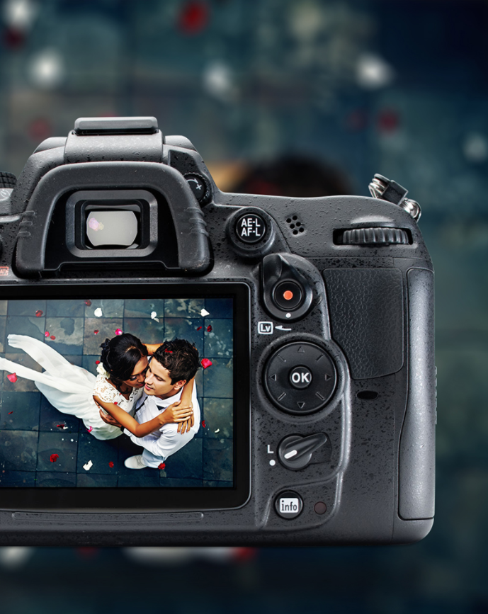 Mockup ảnh chụp trên máy ảnh DSLR