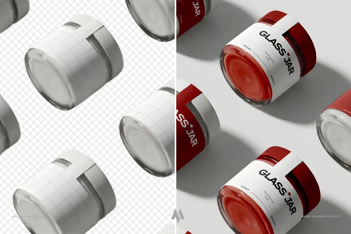 Mockup nhãn dán lọ thủy tinh - Download Mockup miễn phí | Free Mockups ...